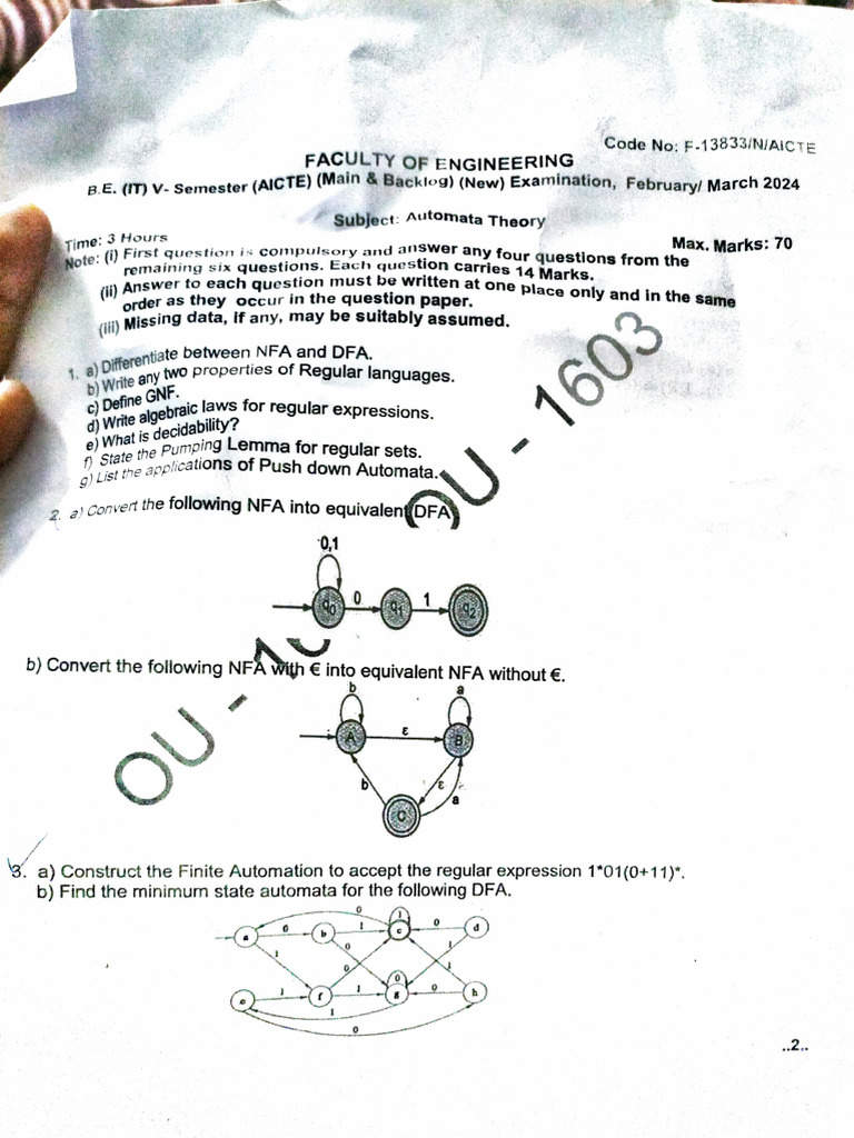Automata Theory 2024 | PDF | Automata Theory | Metalogic
