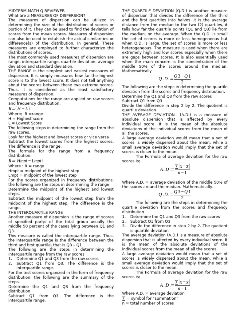Midterm Math Q Reviewer | PDF | Skewness | Risk