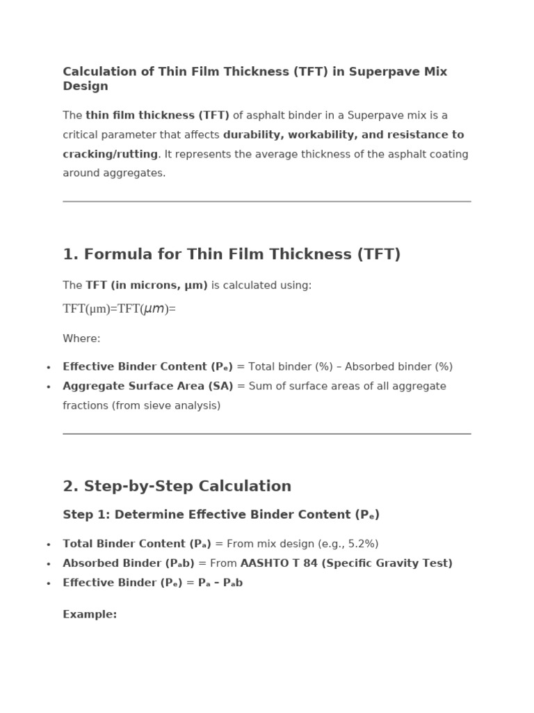 Thin Film Thickness in Superpave Mixes | PDF | Building Materials ...