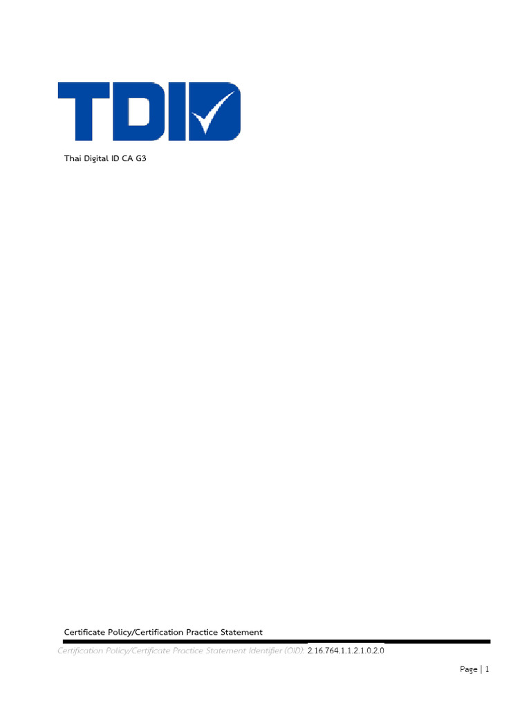 TDID G3 CP - CPSv2 - 2023 12 26 - EN | PDF | Public Key Cryptography ...