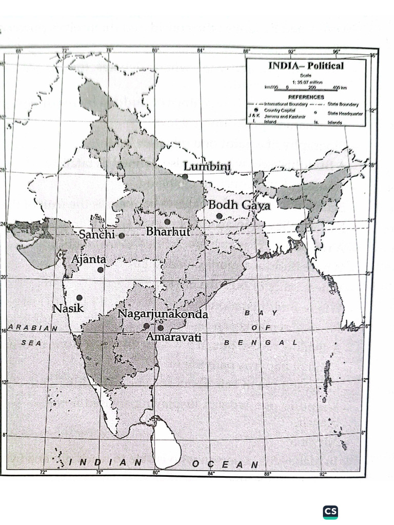 CH 4 Map-Major Buddhist Sites | PDF