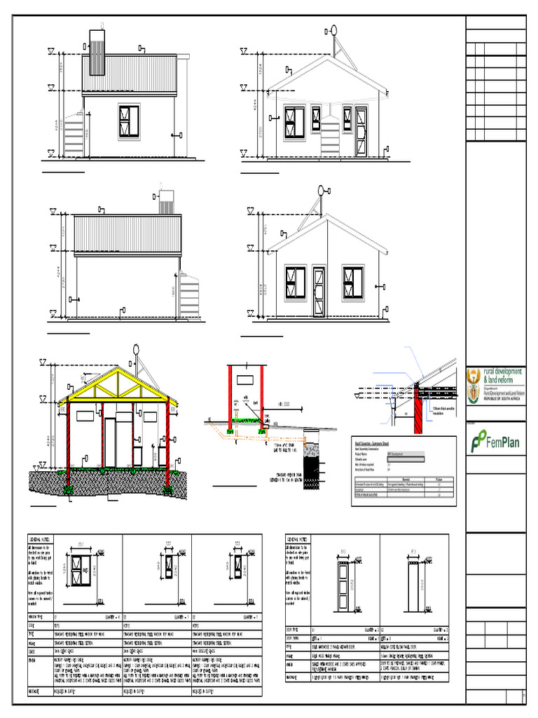 RDP House Plans and Elevations | PDF | Plaster | Materials