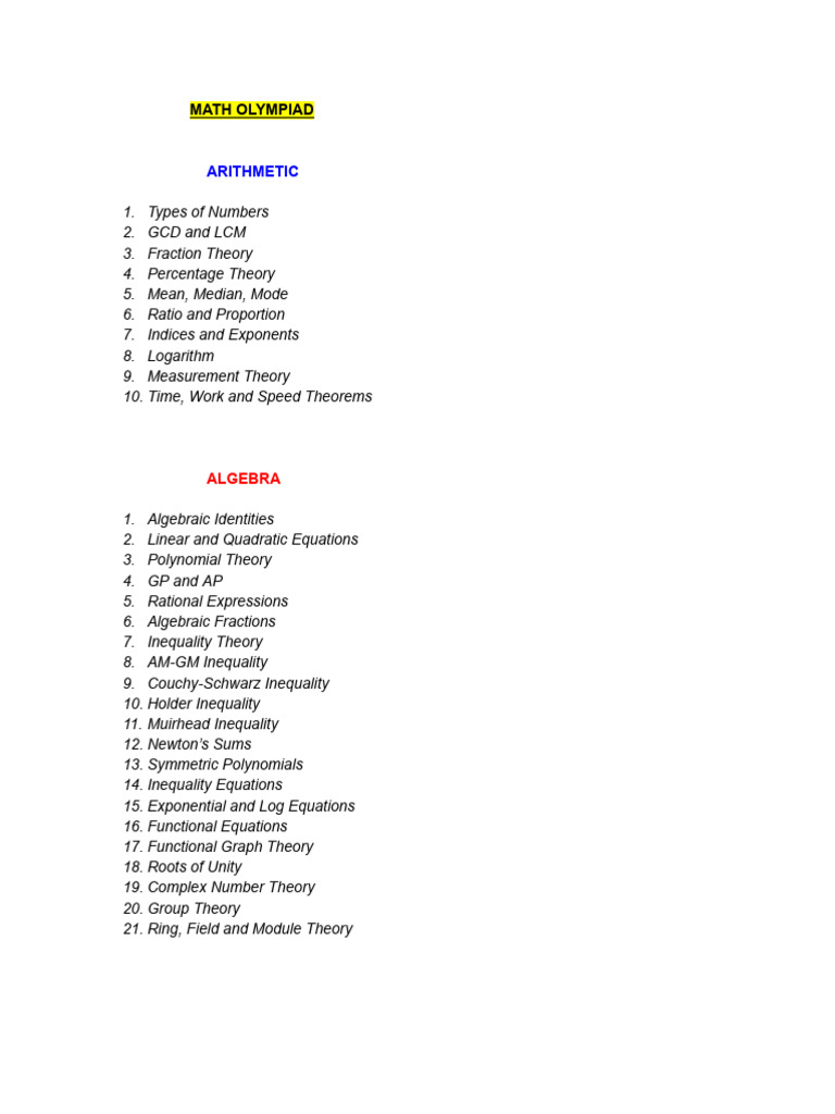 Math Olympiad | PDF | Geometry | Line (Geometry)