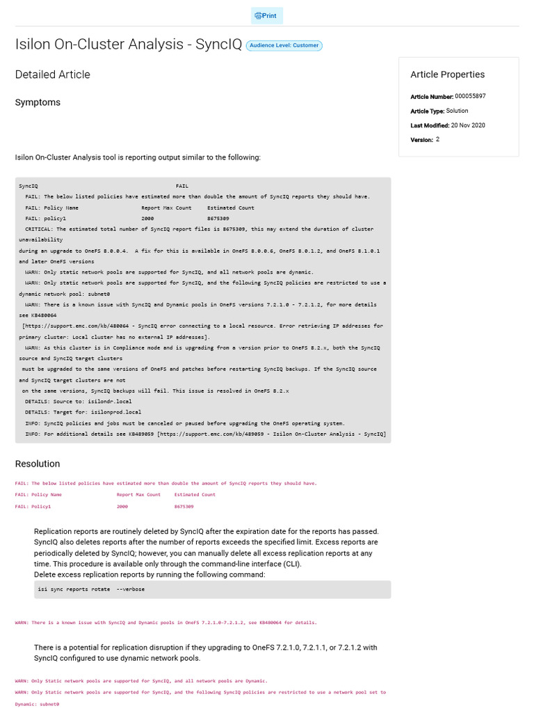 Isilon On-Cluster Analysis - SyncIQ | PDF | Computer Programming | System Software