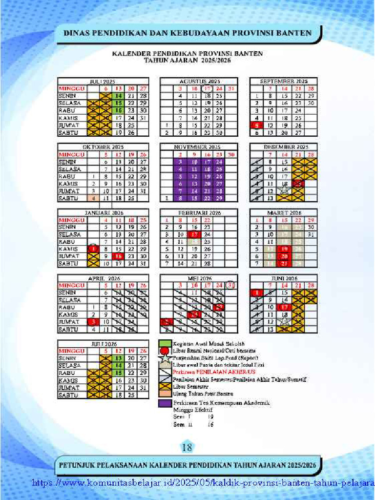 Kalender Pendidikan 2025 - 2026 - Banten-18 | PDF