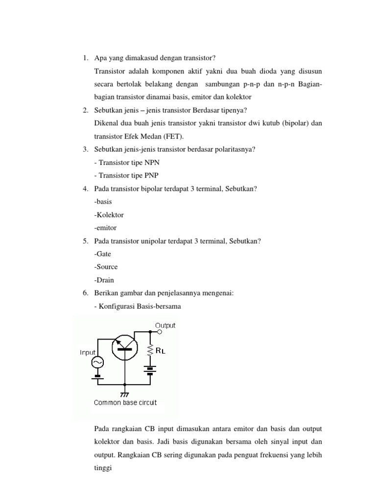 Transistor dan Dioda: Fungsi dan Jenis | PDF