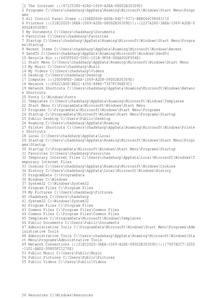 Windows Special Folders Overview | PDF | Microsoft Windows | Computer File