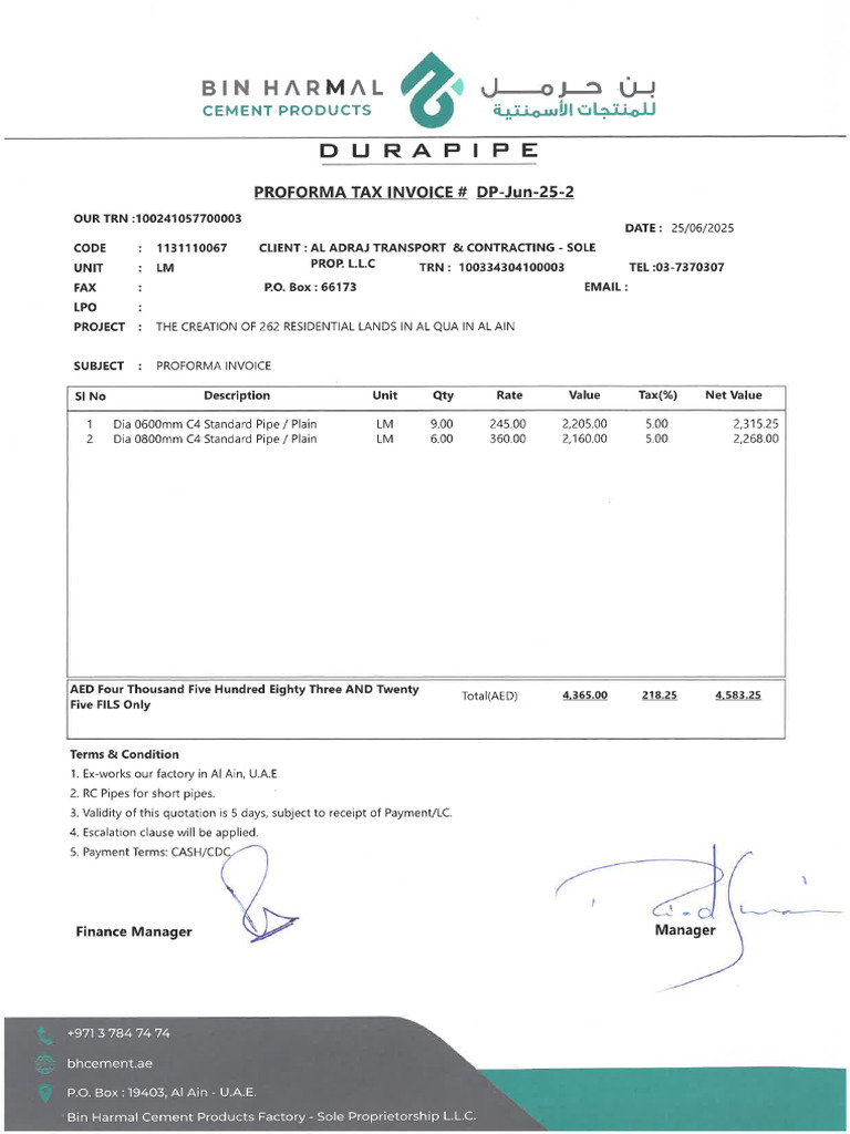 Proforma Invoice No. DP Jun 25 2 | PDF