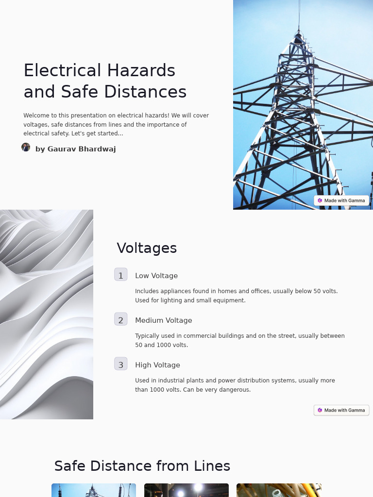 Electrical Hazards and Safe Distances | PDF | High Voltage | Electricity