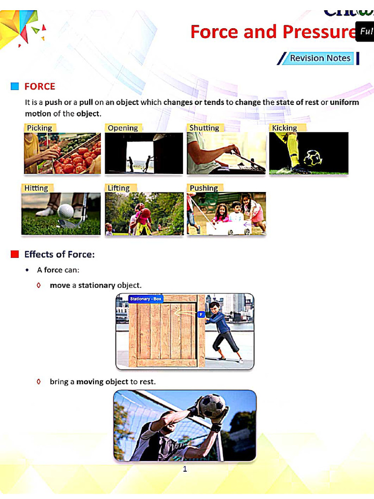 Force and Pressure Grade 8 CBSE NCERT Textbook | PDF