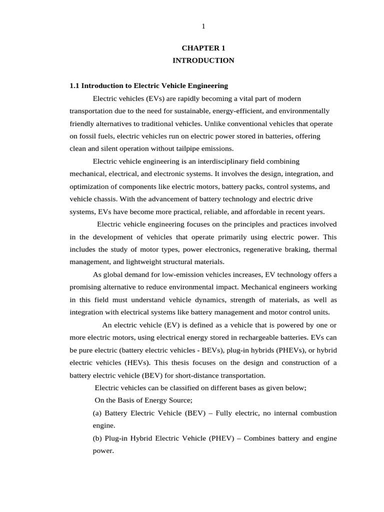 Electric Vehicle Engineering Overview | PDF | Electric Vehicle | Hybrid ...