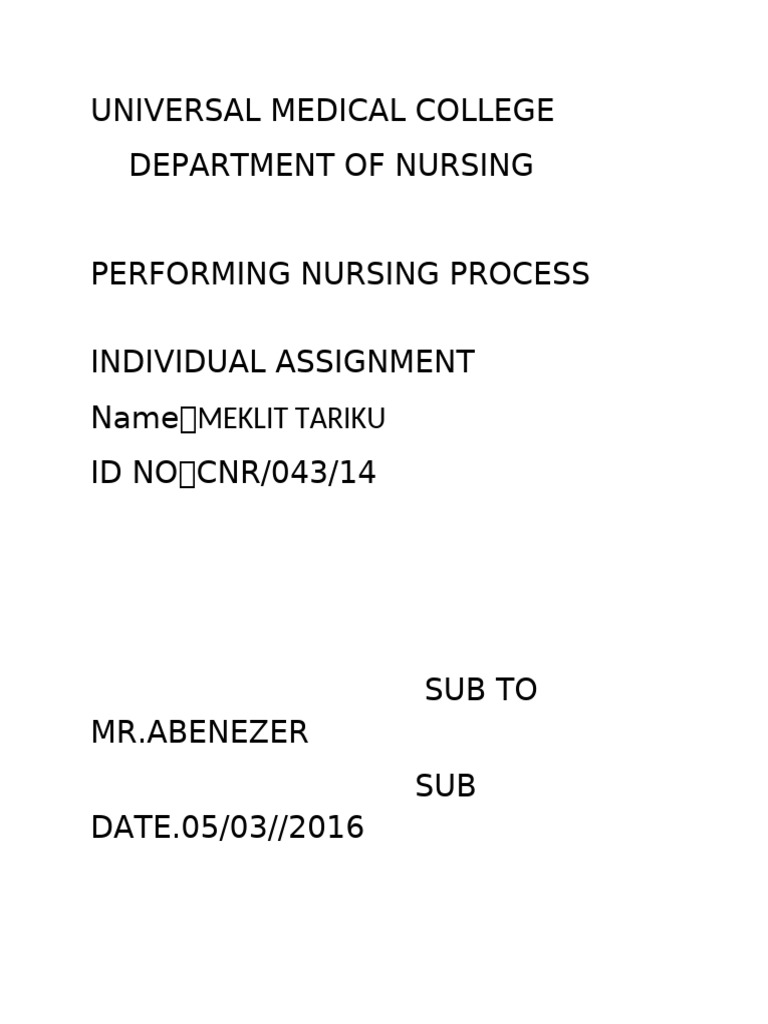Nursing Processes Assignment | PDF | Nausea | Crohn's Disease