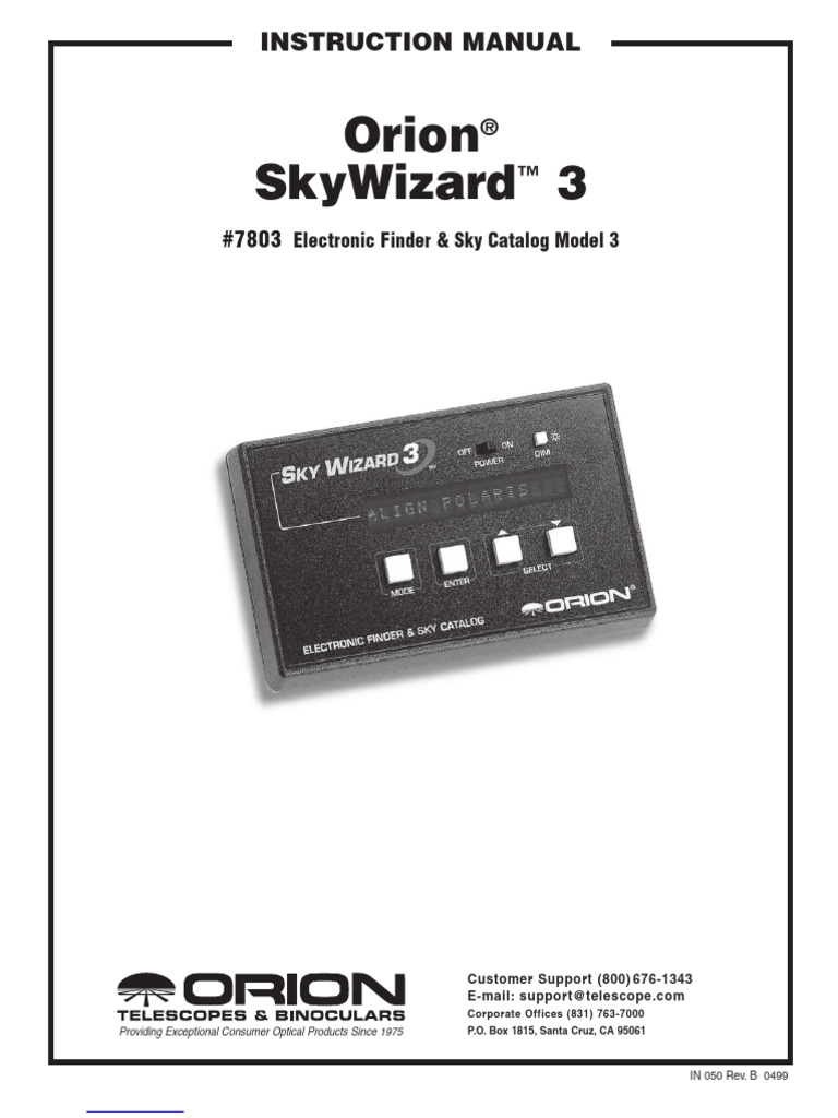 Sky Wizard Model 3 | PDF | Observational Astronomy | Astronomical Objects