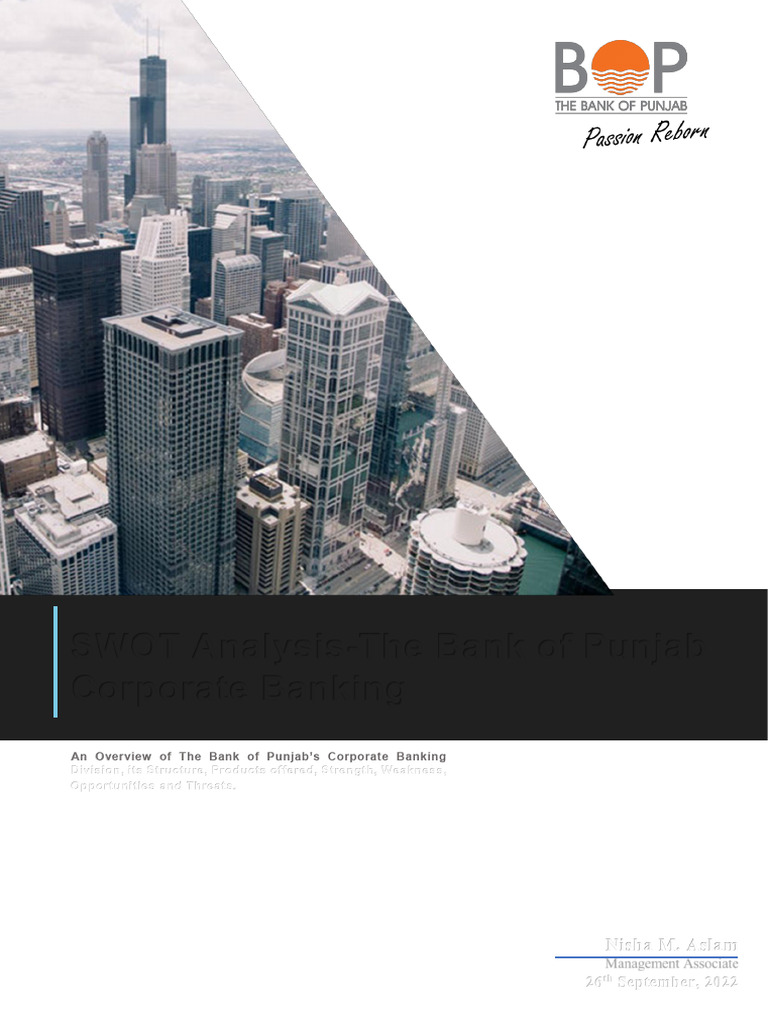 SWOT Analysis of Corporate Banking | PDF | Banks | Lease