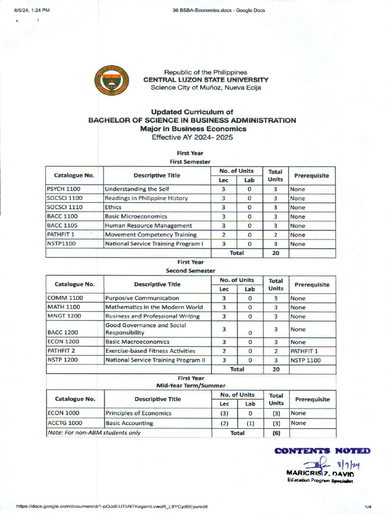 New BSBA-Business Economics | PDF