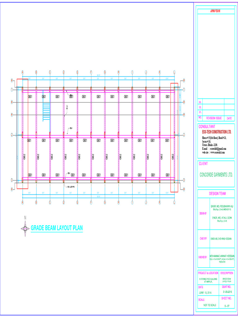 Grade Beam Layout Plan for RCC Building | PDF