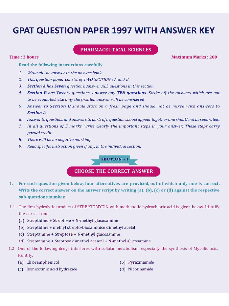 Gpat Question Paper 1997 | PDF