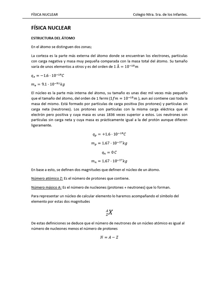 Tema11. F-Sica Nuclear | PDF | Desintegración radioactiva | Neutrón