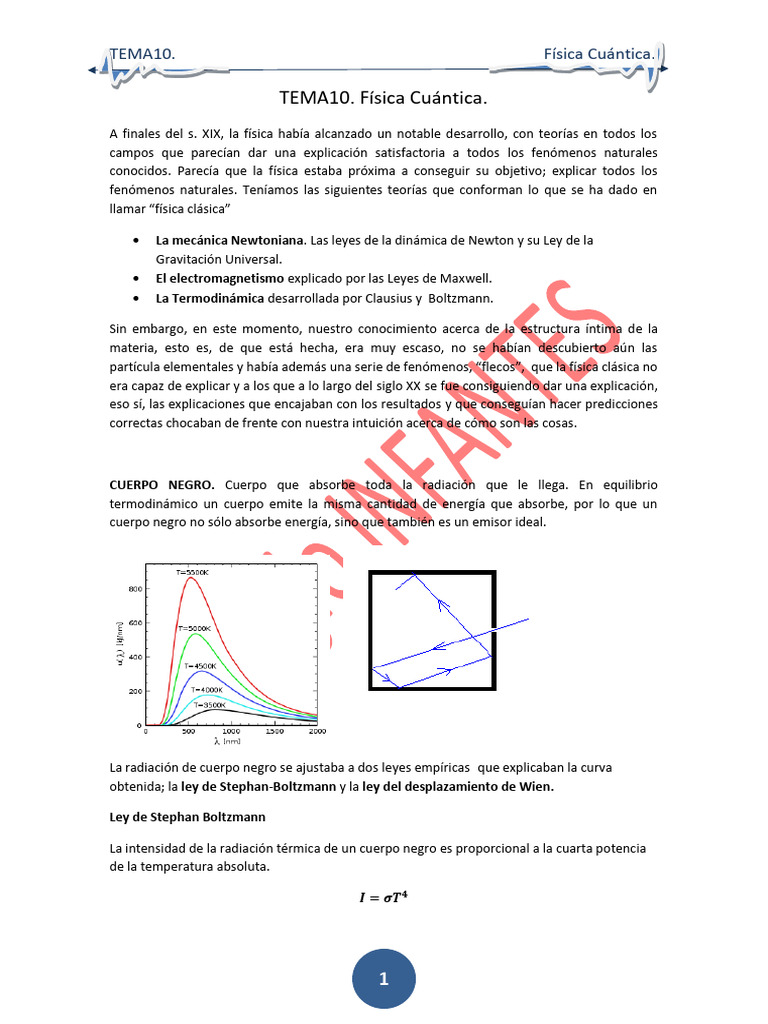 Tema10. F-Sica Cu-Ntica | PDF | Efecto fotoeléctrico | Ligero