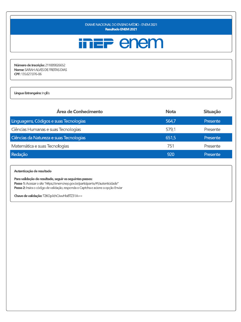 Notas Enem | PDF