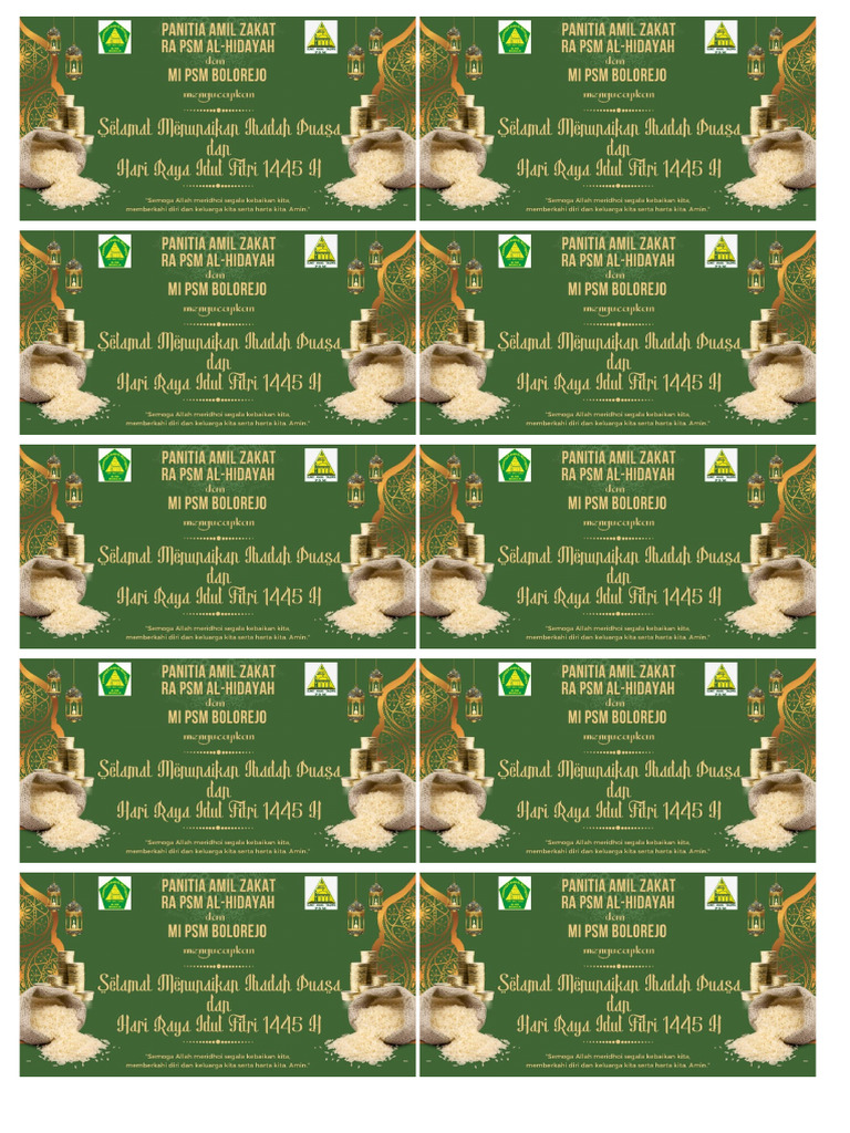 Stiker Zakat | PDF