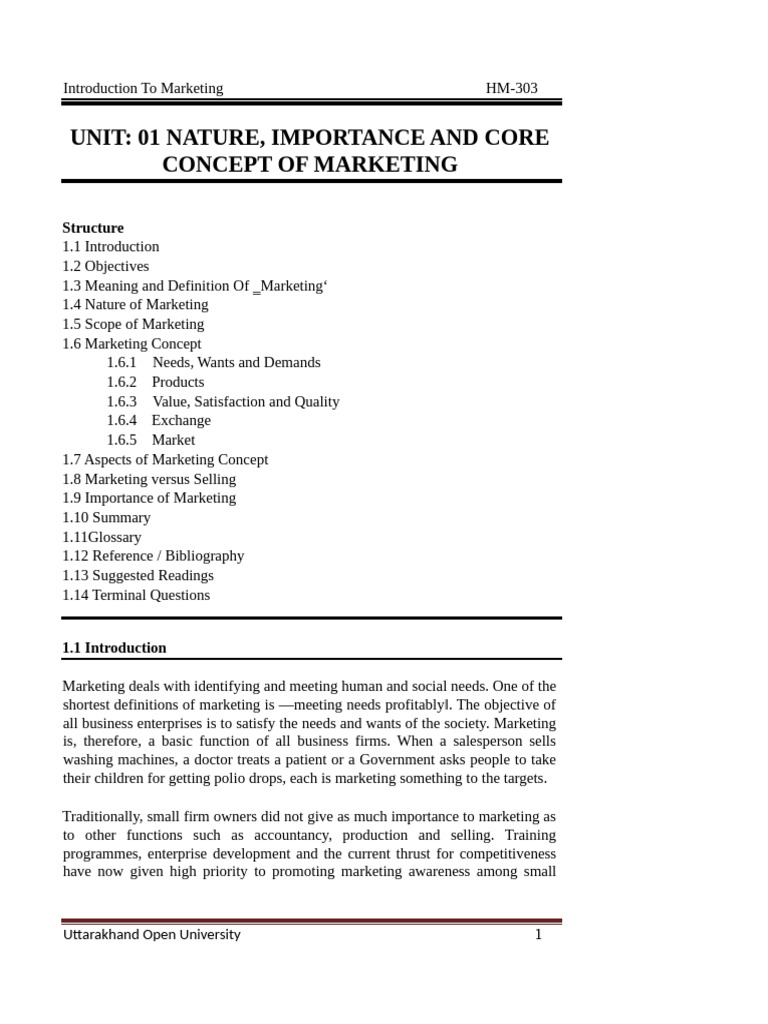 Introduction To Marketing | PDF | Marketing | Customer