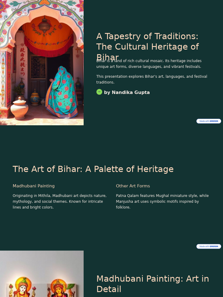 Bihar's Rich Cultural Heritage Explained | PDF
