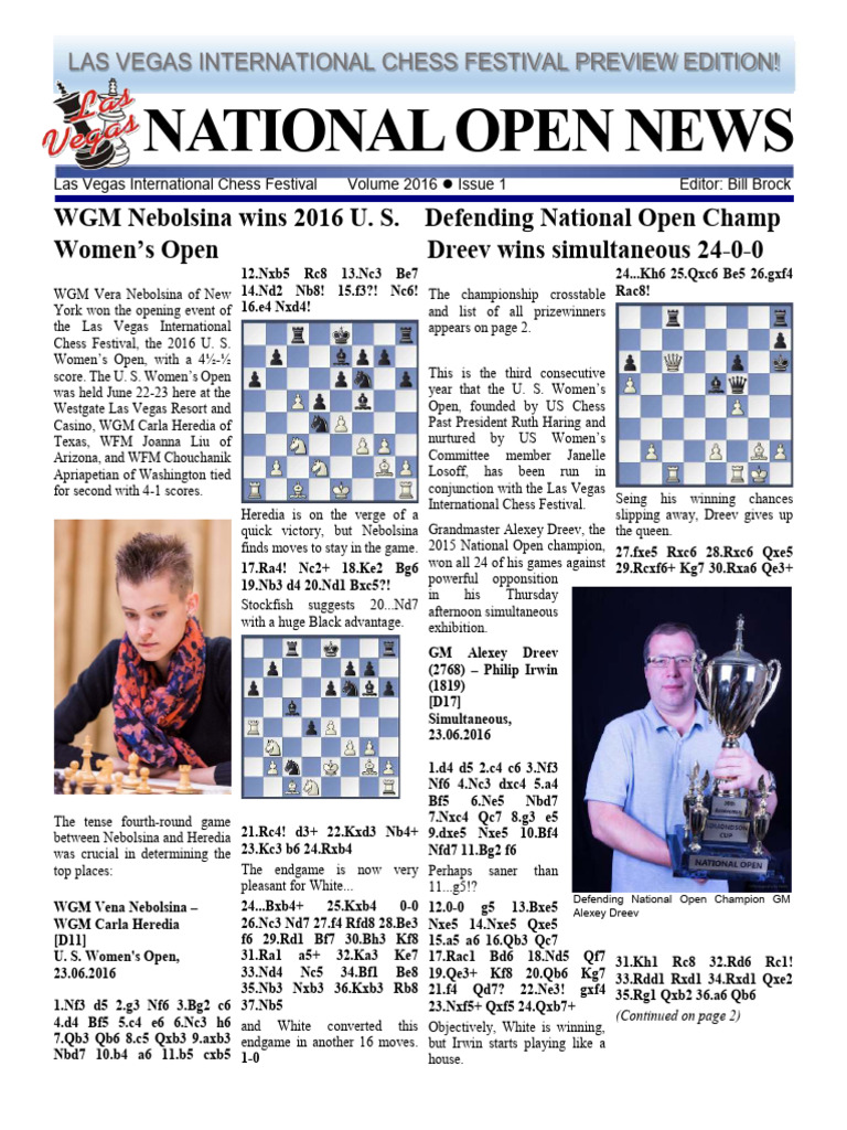 LasVegas Chessfest Issue1 2016 | PDF | Chess Openings | Chess Theory