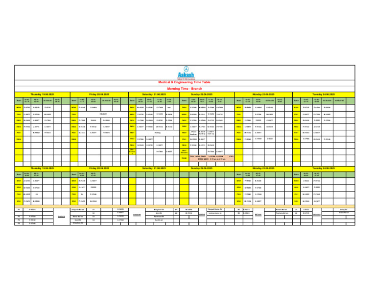 Branch Updated Time Table 19-06-25 to 24-06-25 (1) | PDF