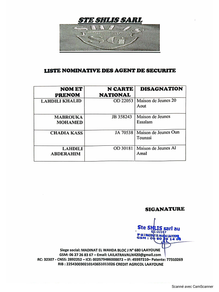 Liste Nominative Des Agent | PDF