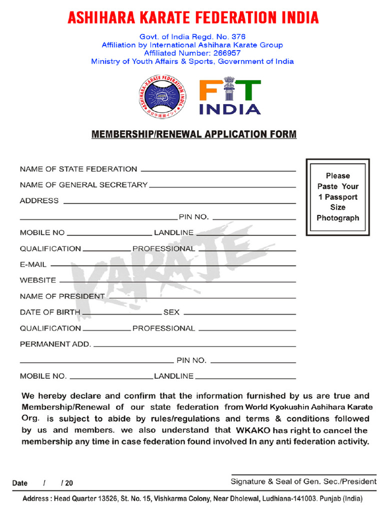 Affiliation Form | PDF