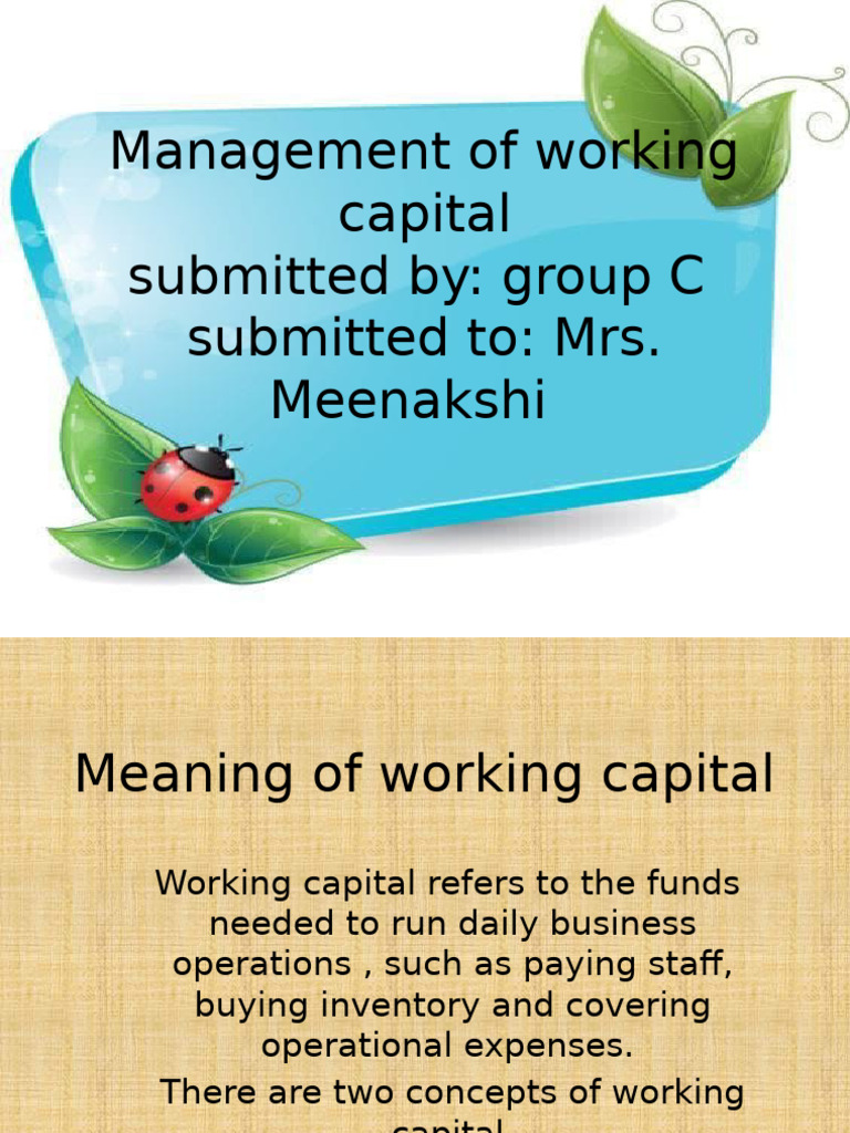 Working Capital Management Explained | PDF | Working Capital | Credit