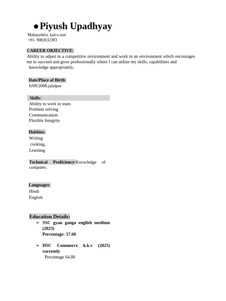 Piyush Resume | PDF
