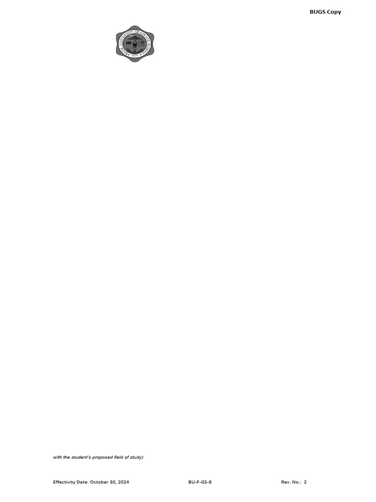 BU-F-GS-8 Request For Adviser Rev.2 | PDF | Thesis | Chess Theory