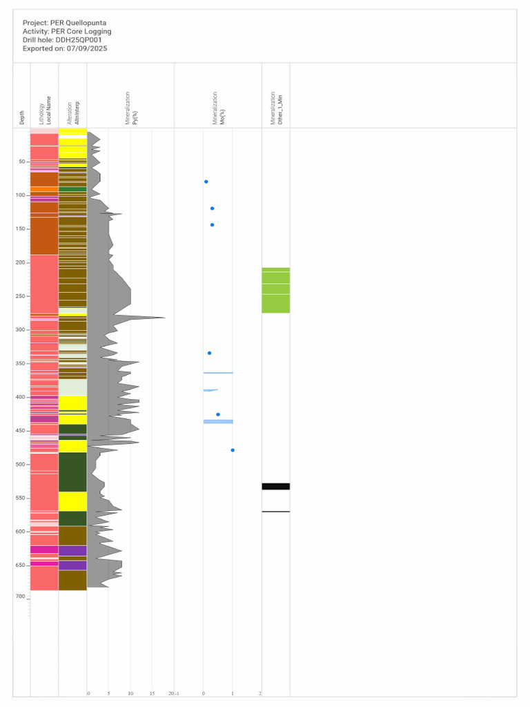 DDH25QP001 Strip Log Export | PDF