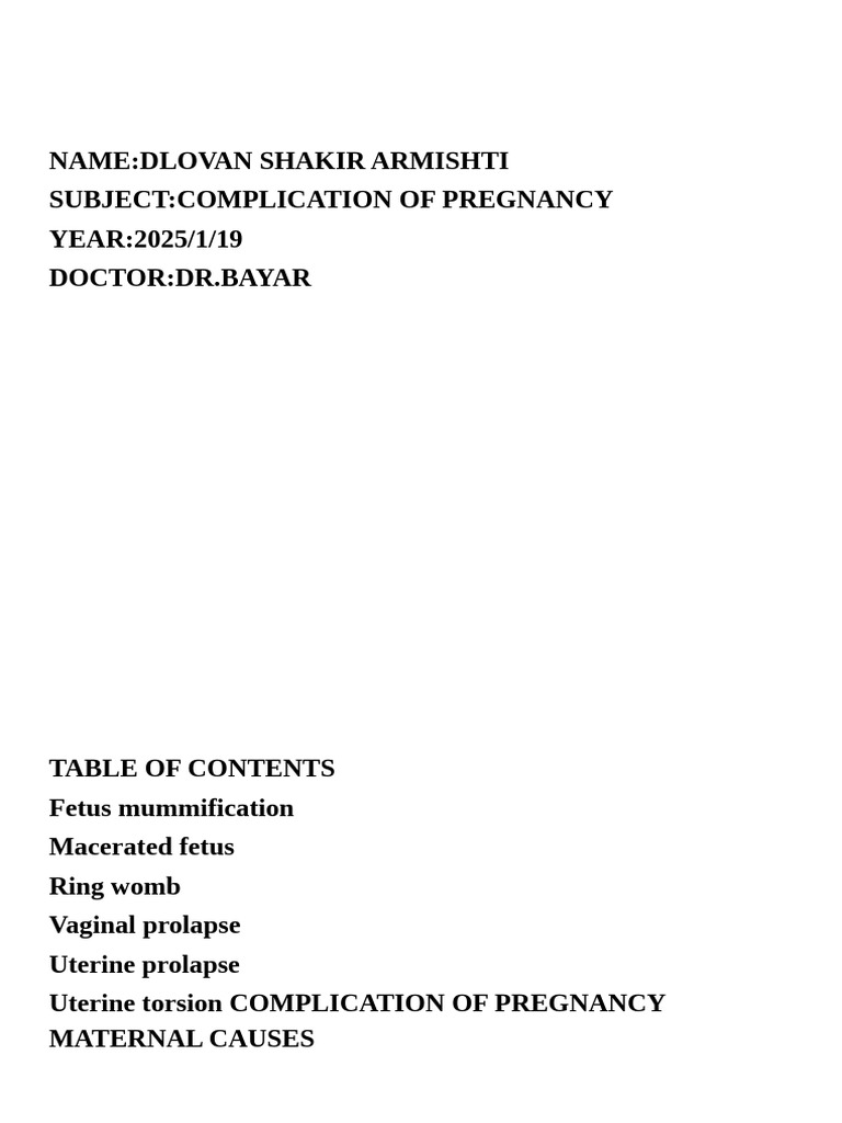 Pregnancy Complications in Animals | PDF | Childbirth | Uterus