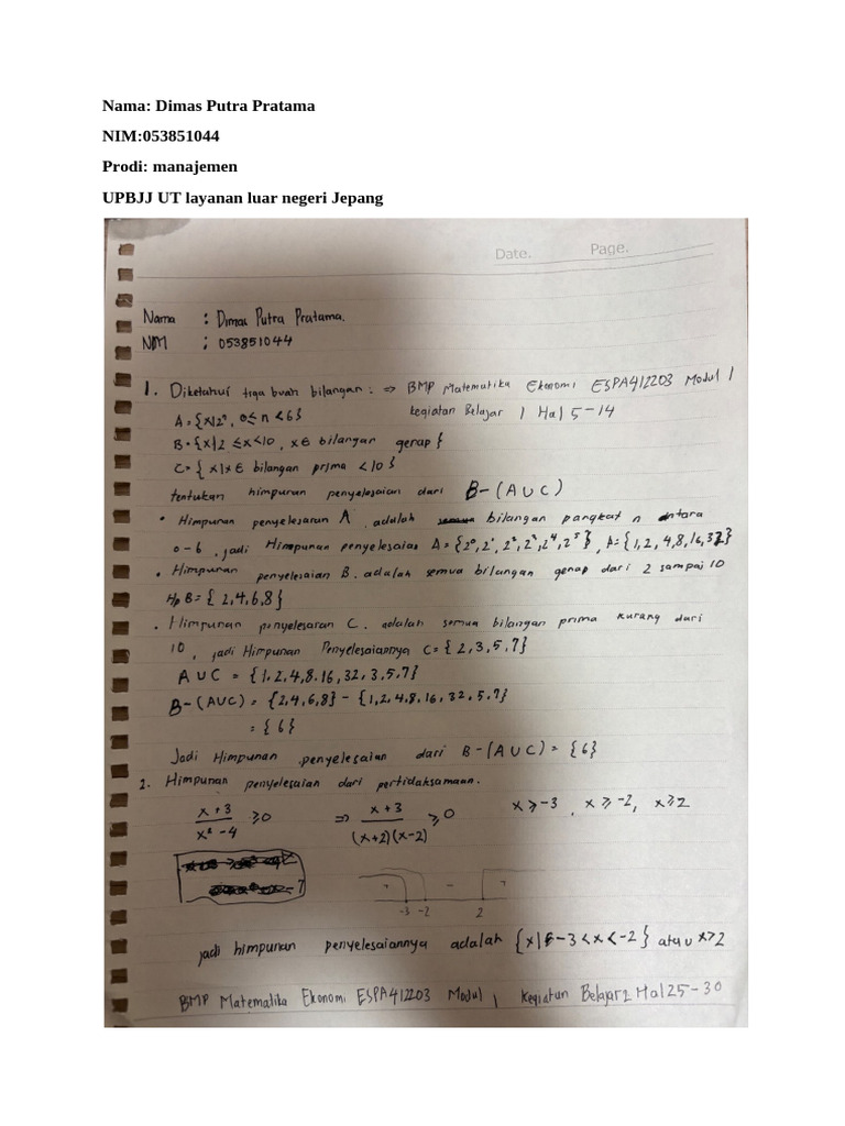 Tugas 1 Matematika | PDF