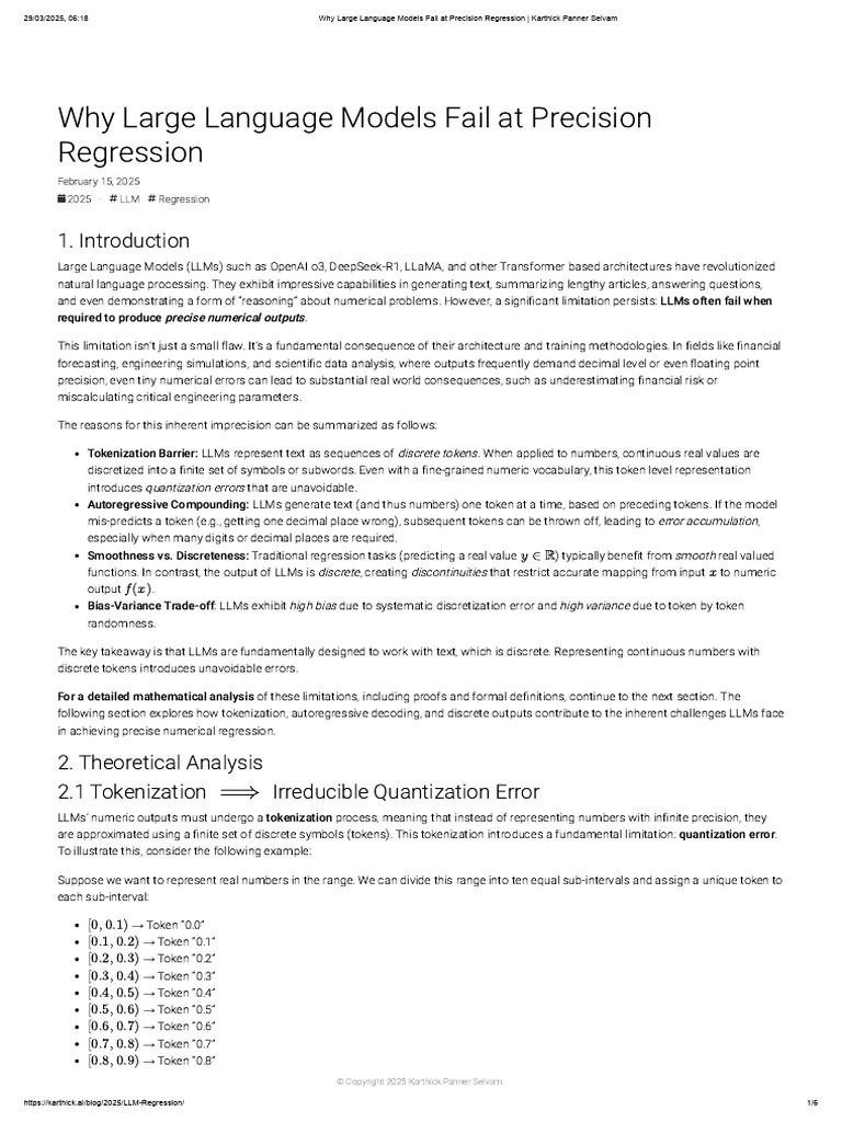 Why Large Language Models Fail at Precision Regression - Karthick Panner Selvam | PDF | Errors ...