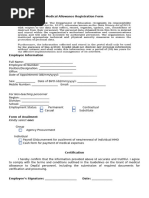 Blank Form Medical Allowance Registration | PDF