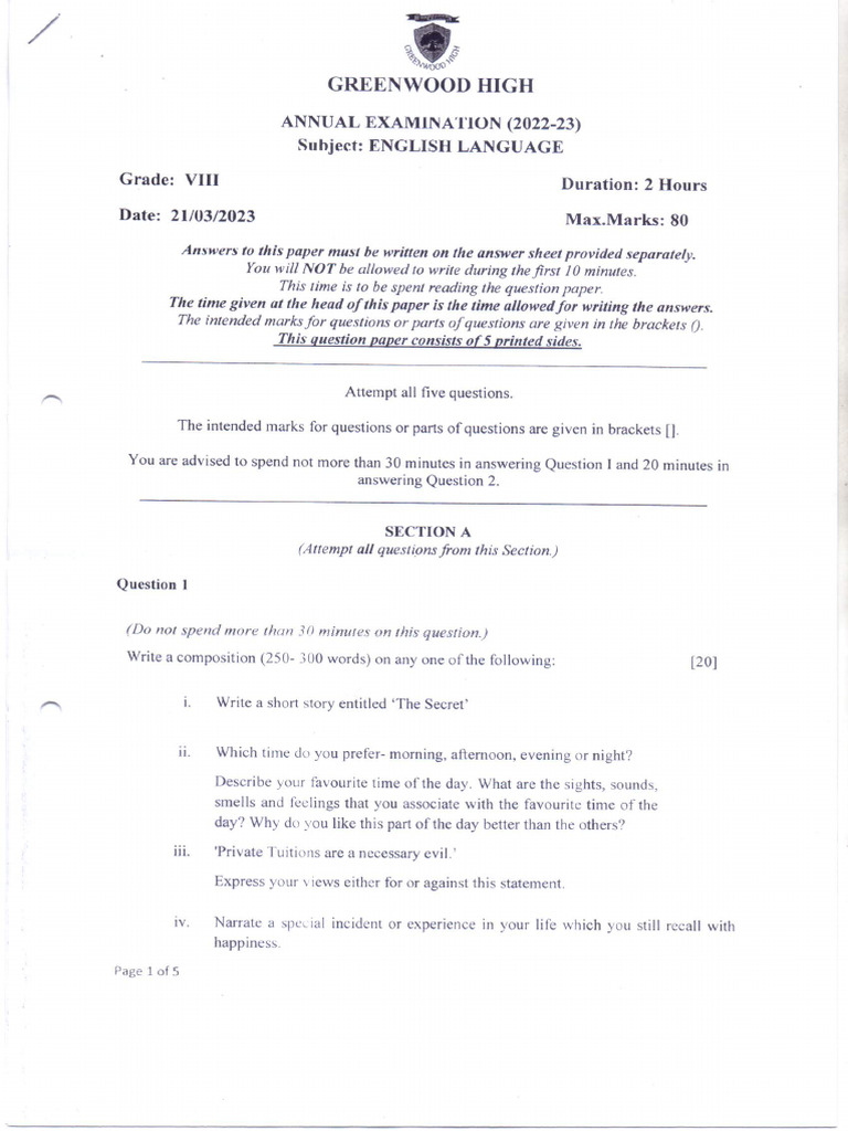 Grade 8 Annual 2022-23 | PDF