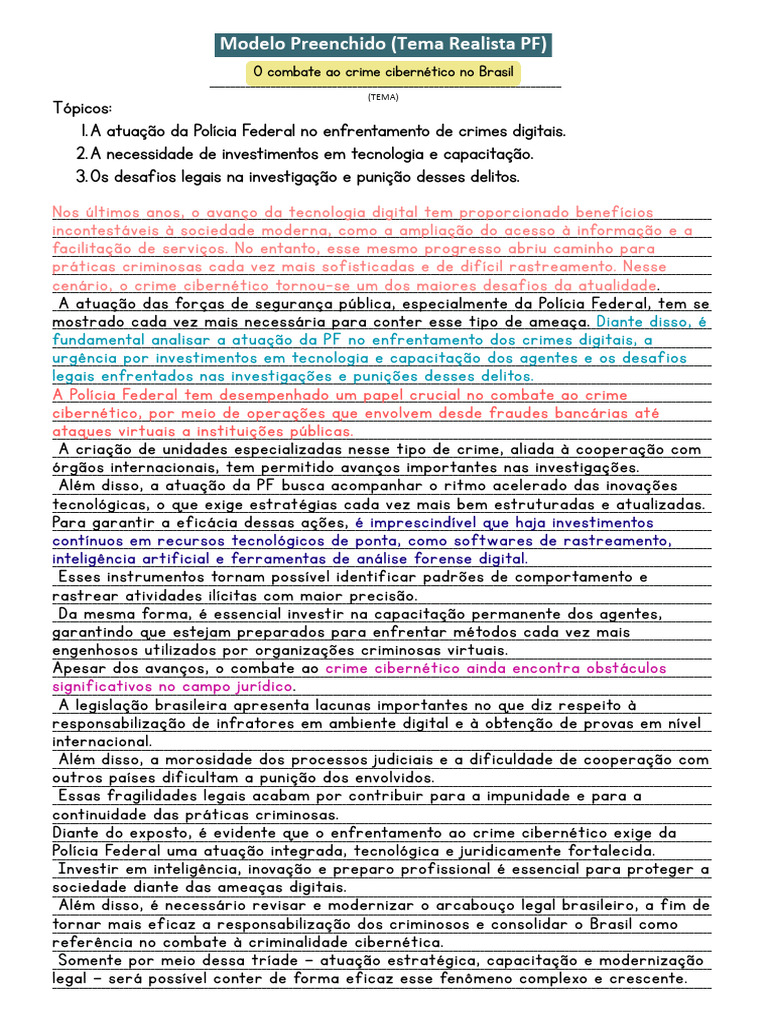Modelo Preenchido PF | PDF | Crimes cibernéticos