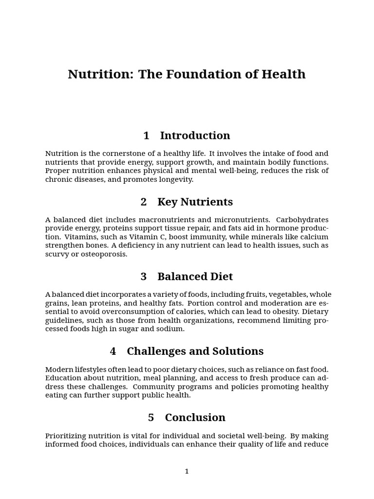 Foood Nutriotion | PDF