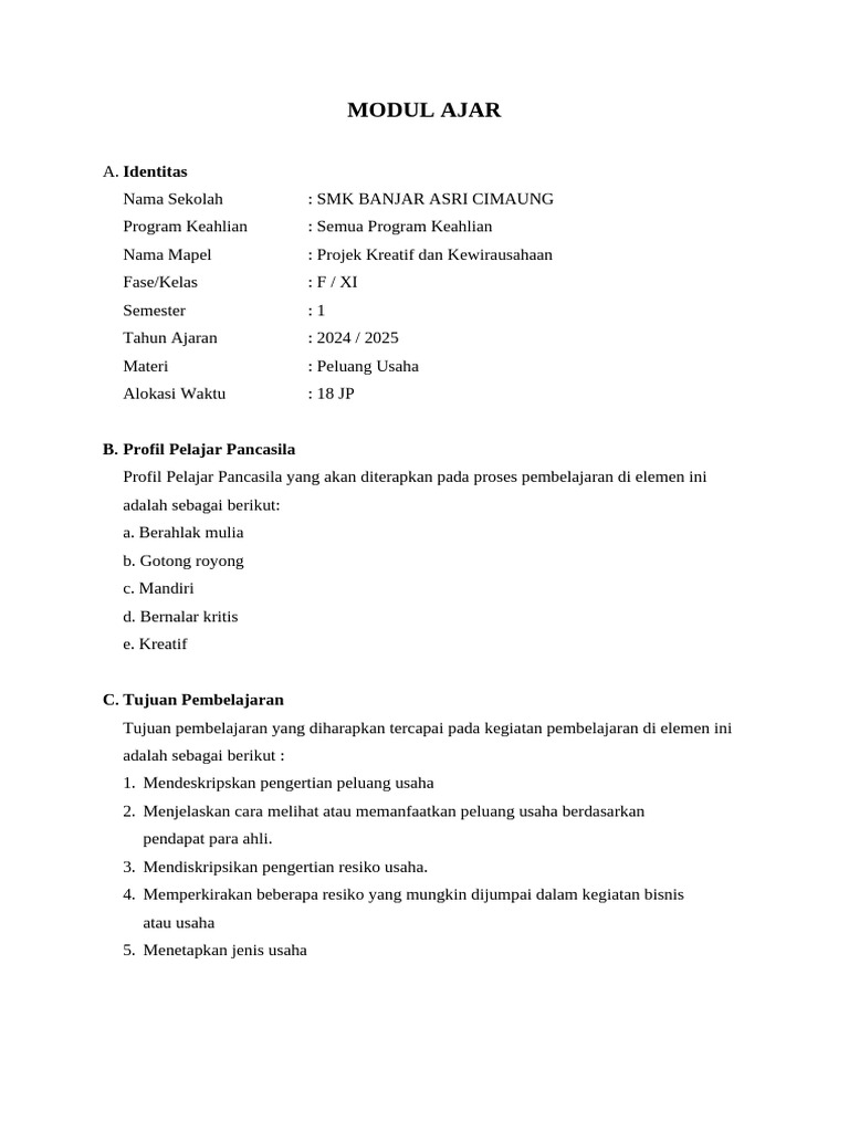 Modul Ajar Fix | PDF