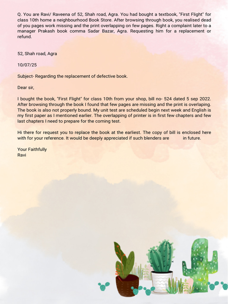 Complaint for Defective Textbook Replacement | PDF