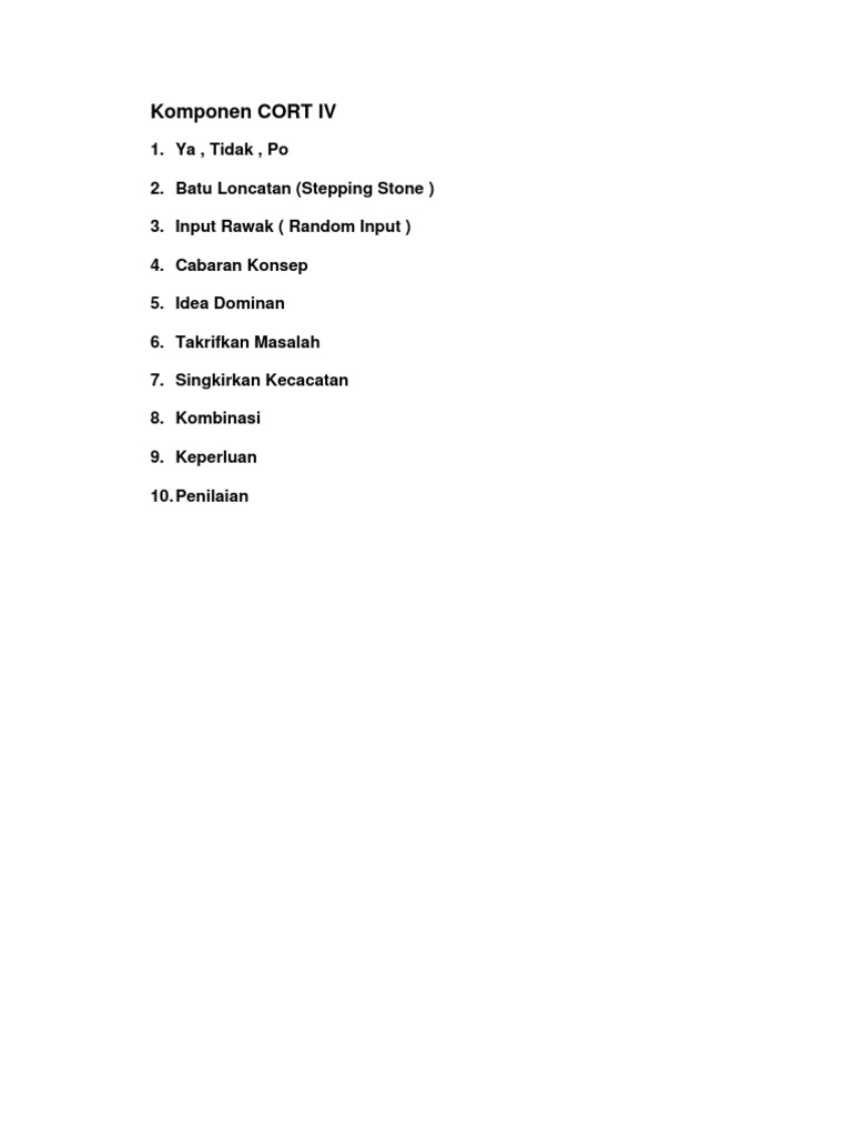 Komponen CORT IV | PDF