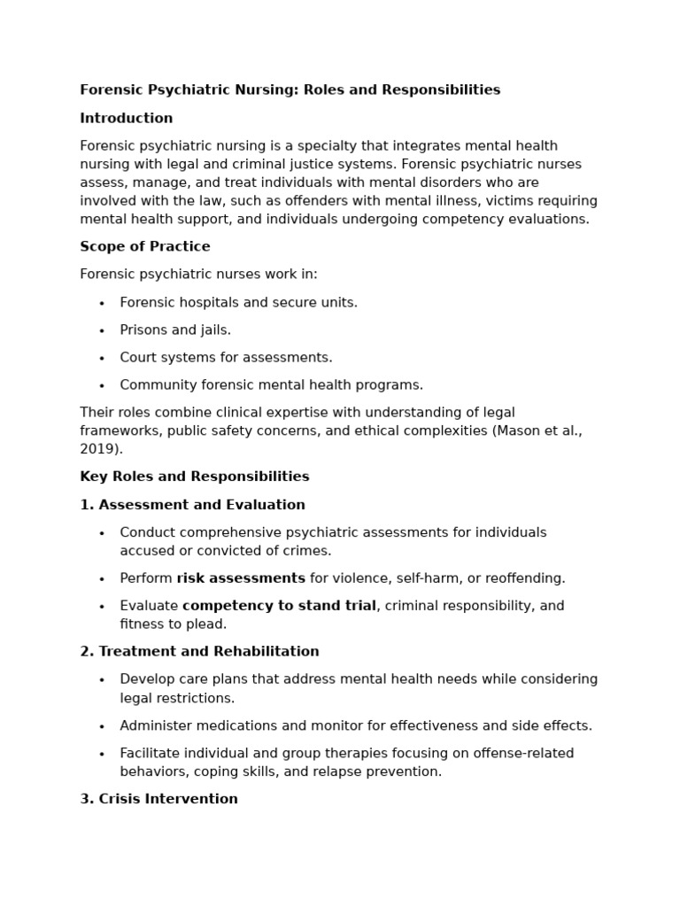 Forensic Psychiatric Nursin3 | PDF | Forensic Psychiatry | Psychiatry