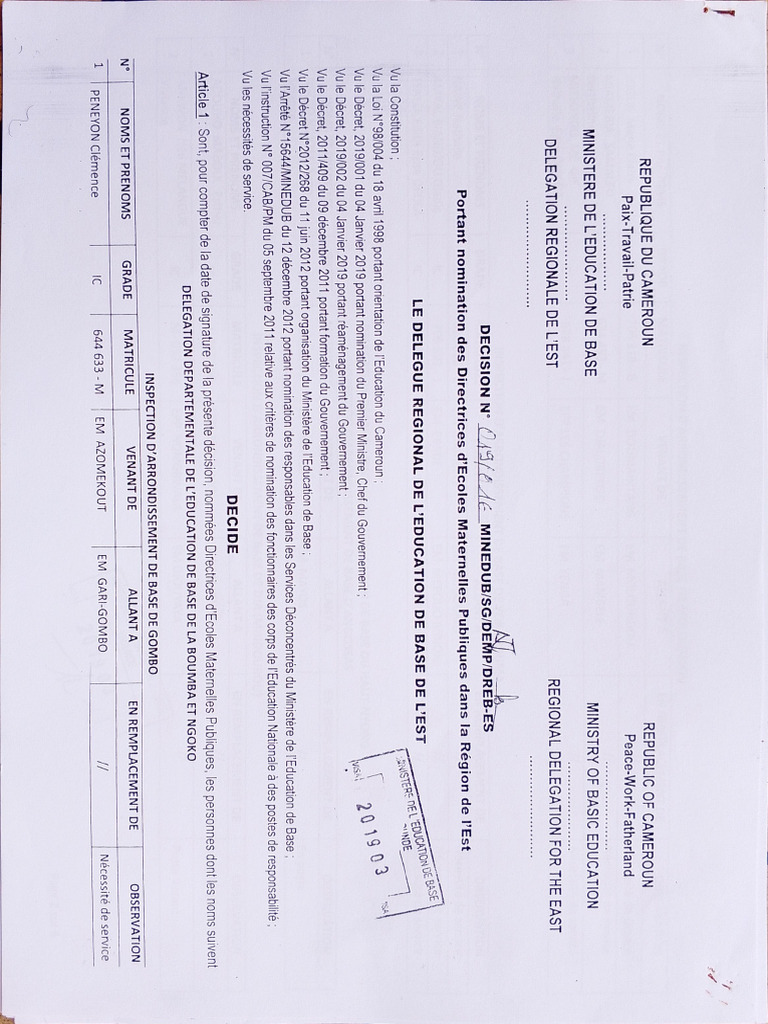 Nomination NGA | PDF