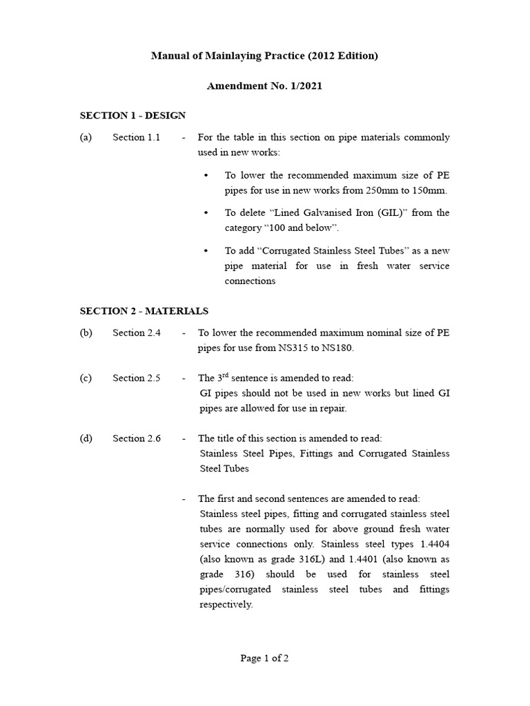 Amendment Record - MMP (Amendment No. 1 - 2021) | PDF