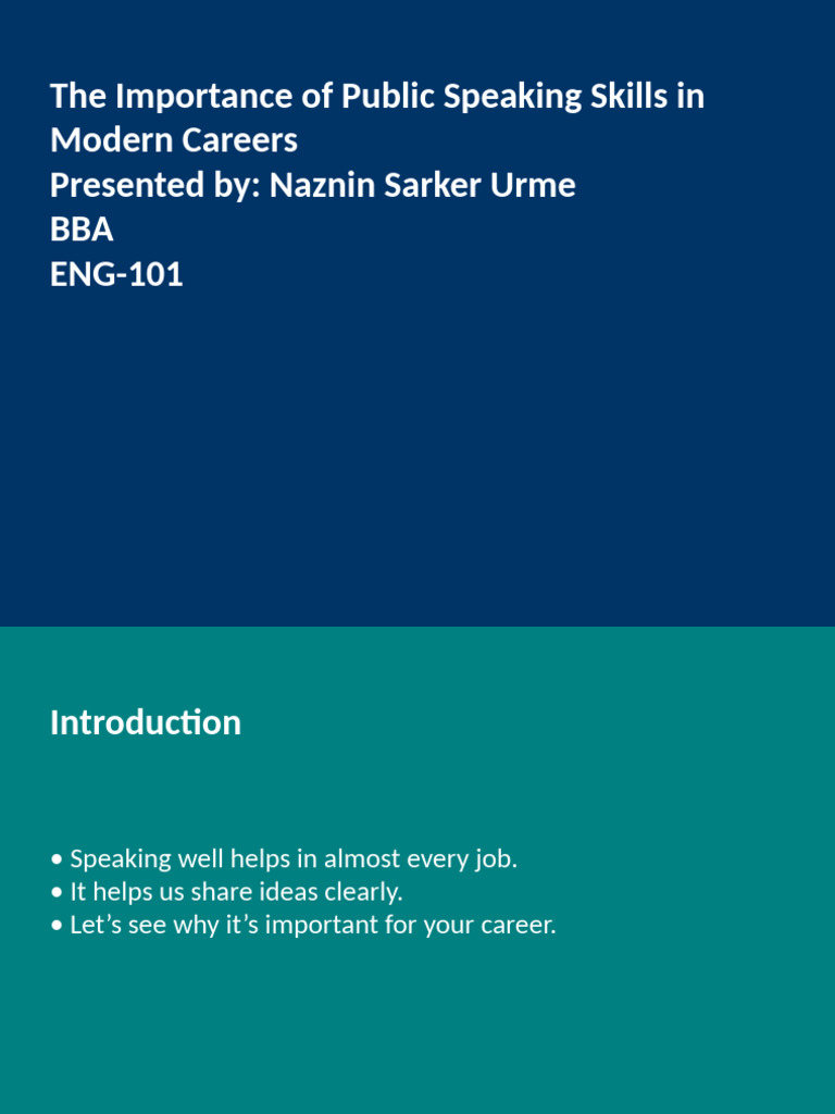 Public Speaking Skills for Career Success | PDF