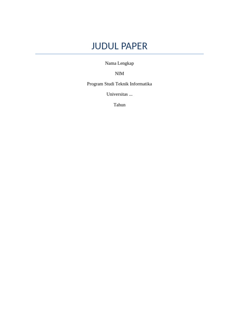 Template Paper Ilmiah | PDF